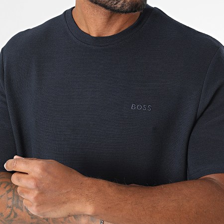 BOSS - Tee Shirt Rib 50527377 Bleu Marine - LaBoutiqueOfficielle.com