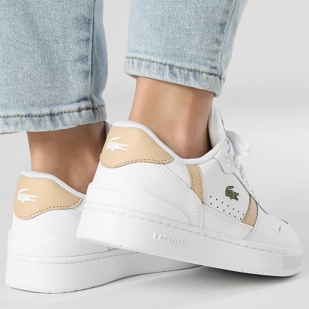 Lacoste Baskets Femme T Clip Set 224 White Natural LaBoutiqueOfficielle
