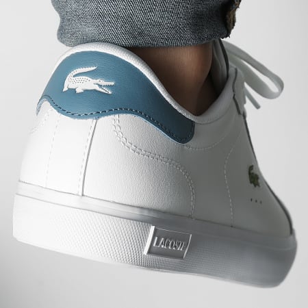 Lacoste shoes white and blue store