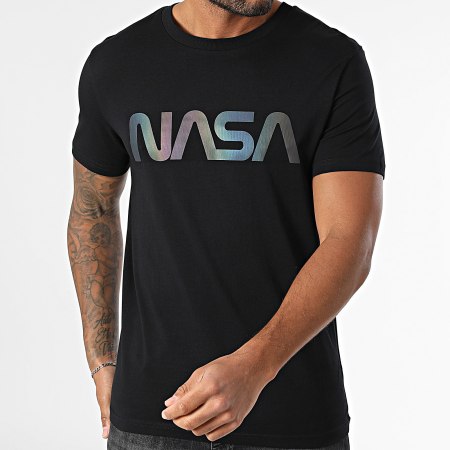 NASA - Tee Shirt Worm Logo Black Rainbow Noir Iridescent Réfléchissant ...