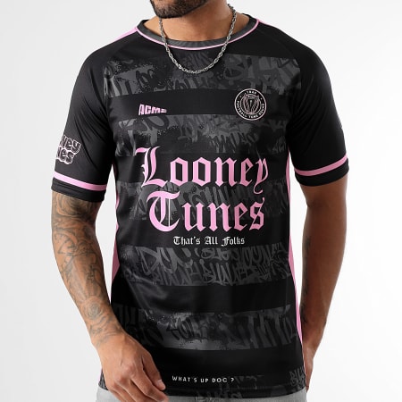 Looney Tunes - Camiseta Collector Jersey Bugs Bunny Back Negro Rosa - Ryses