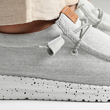 Hey Dude - Mocassins Wally Washed Canvas Light Grey ...