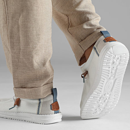 Hey Dude - Mocassins Wally Craft Linen White Stone Grey ...
