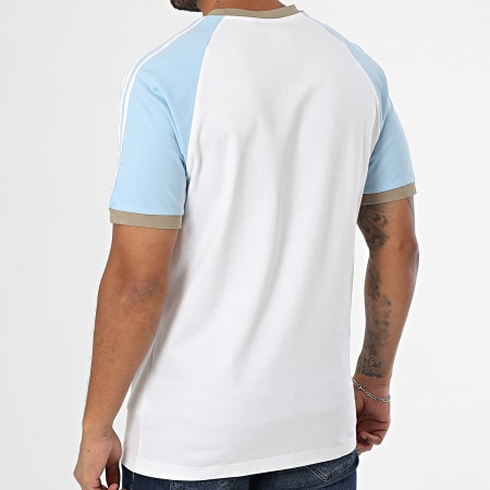 Adidas Originals - Tee Shirt Cali KC4960 Blanc Bleu Clair Taupe ...