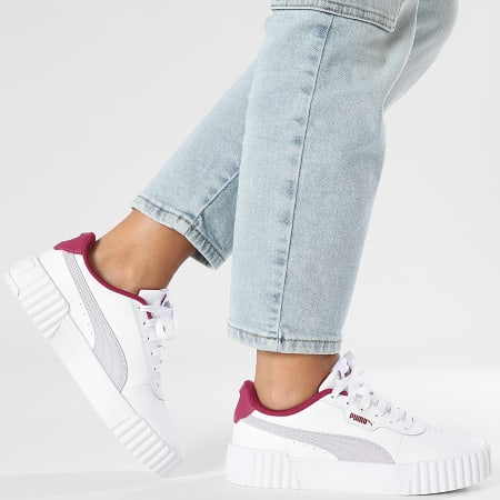 Puma - Baskets Femme Carina 3.0 Jr 401476 Puma White Lilac Crush - LaBoutiqueOfficielle.com