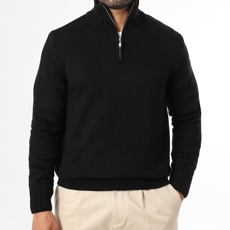 LBO - Pull Col Demi Zip Mailles Moyenne 0689 Noir - LaBoutiqueOfficielle.com