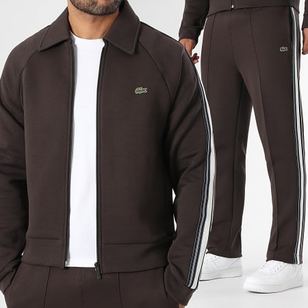 Lacoste - Ensemble De Survetement A Bandes Regular Fit Logo Brodé ...