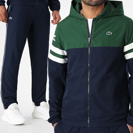 Lacoste - Ensemble De Survetement Logo Crocodile Bleu Marine Vert ...