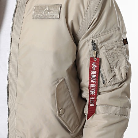 Alpha Industries - Bomber Col Mouton B15 3 TT Beige ...