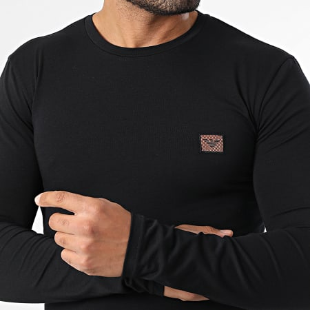 Emporio Armani - Tee Shirt Manches Longues EM000381-AF14977 Noir ...