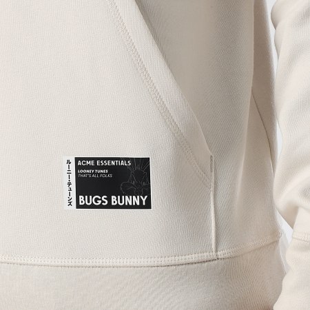 Looney Tunes - Sweat Capuche Patch Brodé Bugs Bunny Front Beige ...