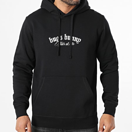 Looney Tunes - Sweat Capuche Badge Rond Big Back Bugs Bunny Noir - LaBoutiqueOfficielle.com
