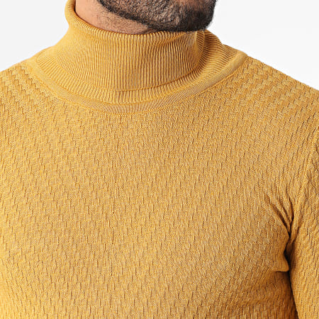 Armita - Pull Texturé Col Roulé 777 Jaune Moutarde ...