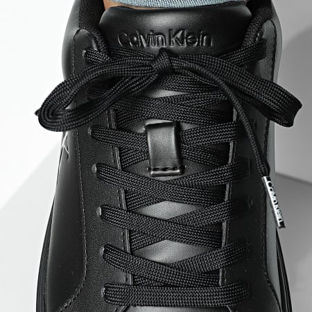 Calvin Klein - Baskets Classic Cupsole Laceup Leather 1435 Triple Black ...