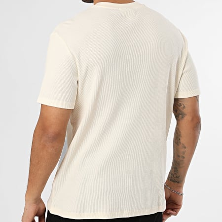 Calvin Klein - Tee Shirt Waffle 008G Beige Clair - LaBoutiqueOfficielle.com