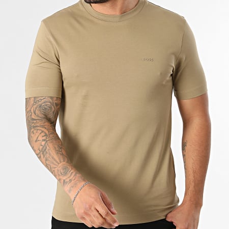 BOSS - Tee Shirt Thompson 50468347 Beige Foncé - LaBoutiqueOfficielle.com