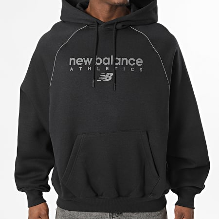 New Balance - Sweat Capuche Oversize Trackside Fleece MT611629 Noir ...