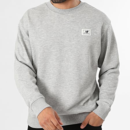 New Balance - Sweat Crewneck Relaxed Fit Woven Label MT6175T5 Gris ...