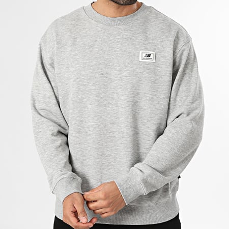 New Balance - Sweat Crewneck Relaxed Fit Woven Label MT6175T5 Gris ...