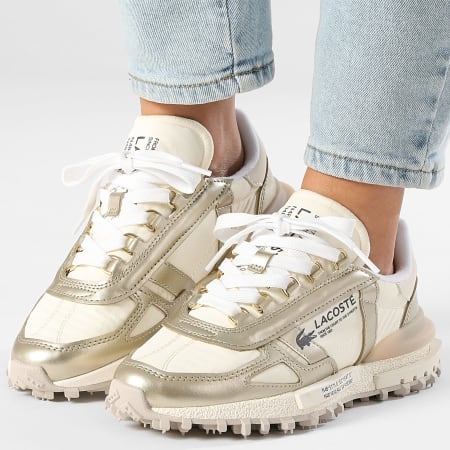 Lacoste - Baskets Femme Elite Active 126 White Gold ...