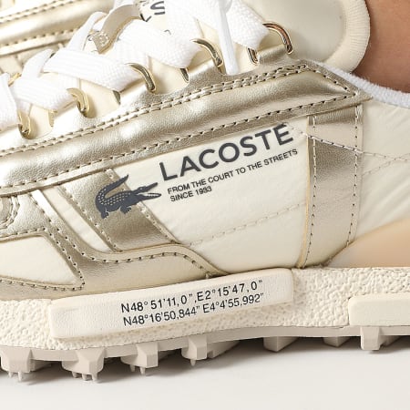 Lacoste - Baskets Femme Elite Active 126 White Gold ...