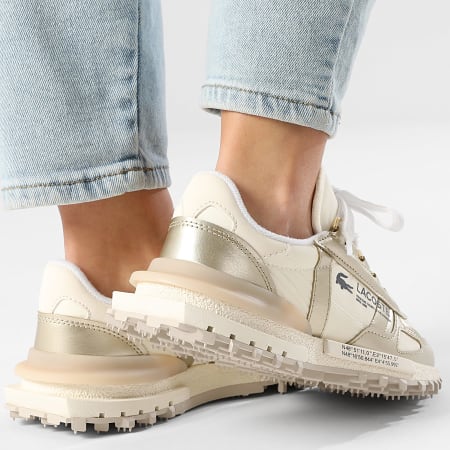 Lacoste - Baskets Femme Elite Active 126 White Gold ...