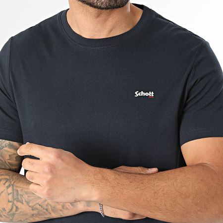 Schott NYC - Tee Shirt Claws 1 Bleu Marine - LaBoutiqueOfficielle.com