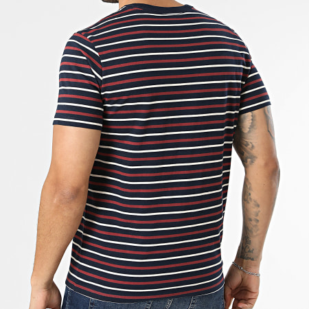 Levi's - Tee Shirt A Rayures 56605 Bleu Marine Beige Rouge Brique ...