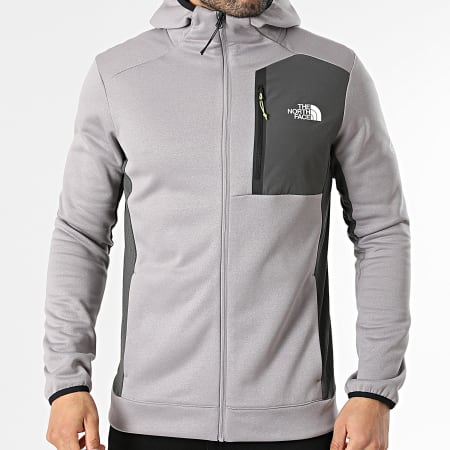 The North Face - Sweat Capuche Zippé A8DY7 Gris Anthracite Gris ...