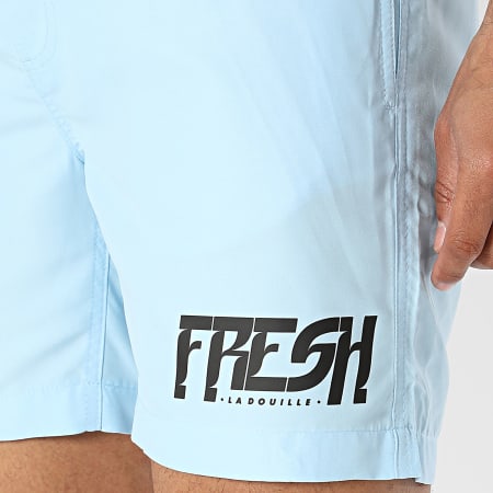 Fresh La Douille - Short De Bain Logo Bleu Clair Noir ...