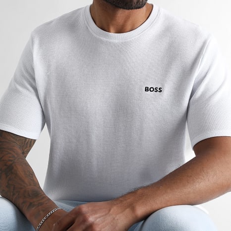 BOSS - Tee Shirt Waffle 50535891 Blanc - LaBoutiqueOfficielle.com