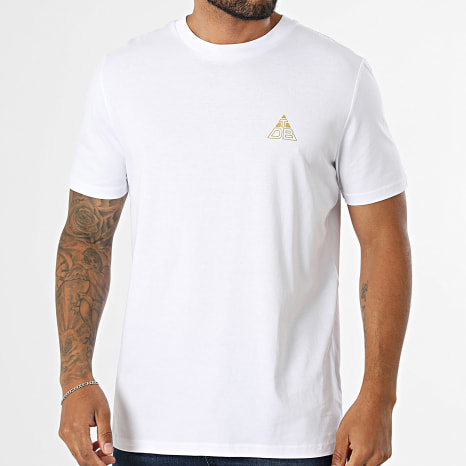 TRIANGLE DES BERMUDES - Camiseta Oversize Logo Outline Blanco Dorado ...